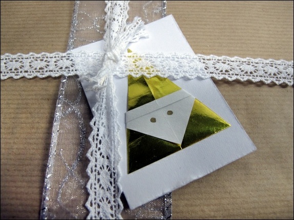 Pakkelapper - Gullfargede origaminisser - Epla