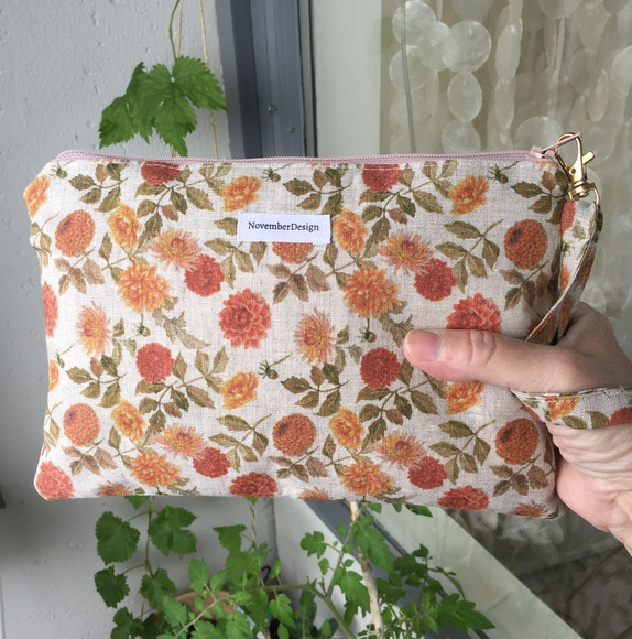 Lin veske med rosa glidelås - Epla