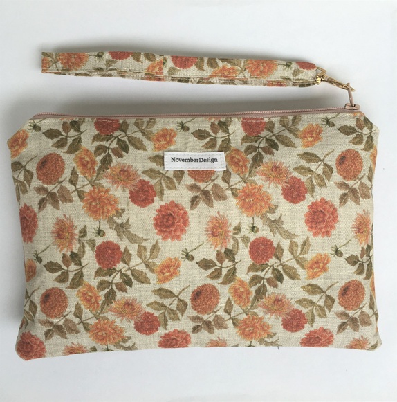 Lin veske med rosa glidelås - Epla