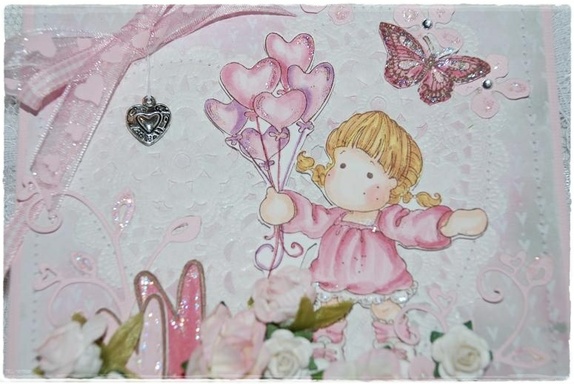 Kort - Tilda med hjerteballonger - Epla