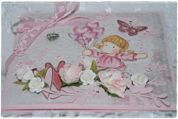 Kort - Tilda med hjerteballonger - Epla