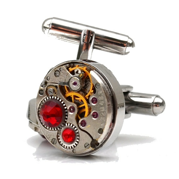 Steampunk mansjettknapper - rød - Epla