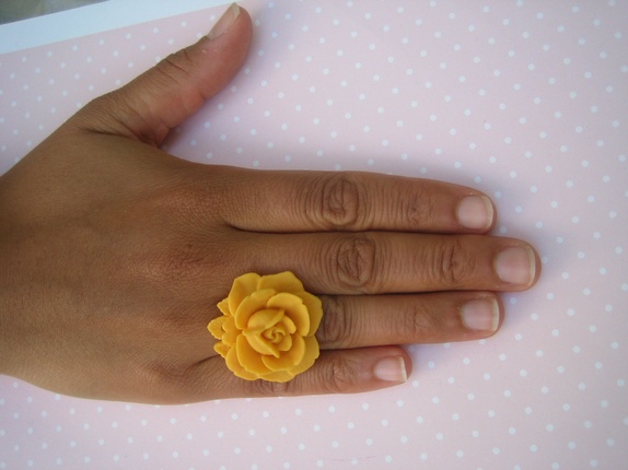 Ring med gul rose - Epla