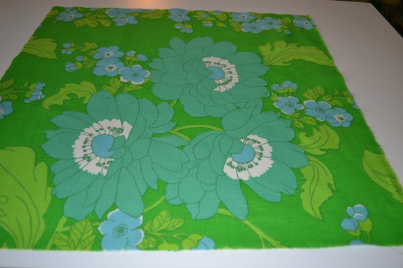 Retro stoff - sy lappeteppe / putetrekk grønn MIX 6 - Epla