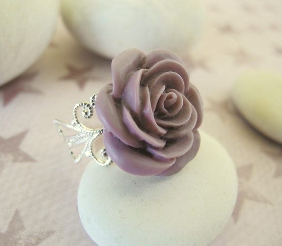 Ring med blomst ♥ Rose prinsessa - Epla