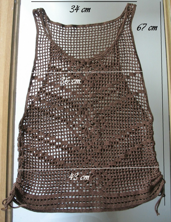 'MØRK SJOKOLADE' heklet topp (Str. M) - Epla