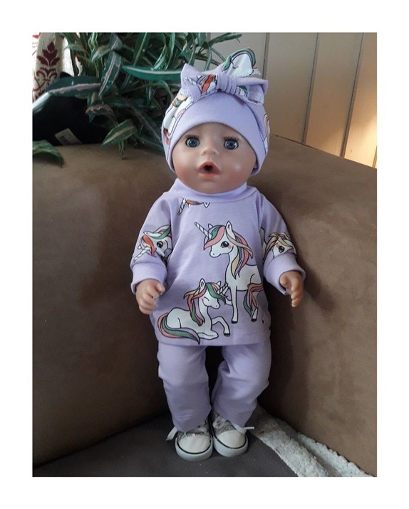 Dukkeklær til dukke 43-cm,ute og inne sett - Epla