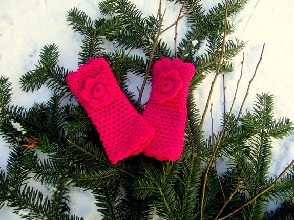 Heklede Fingerløse vanter Nytttårs SALG 50%!!!!! RESERVERT KUNDE!!!!!!! - Epla