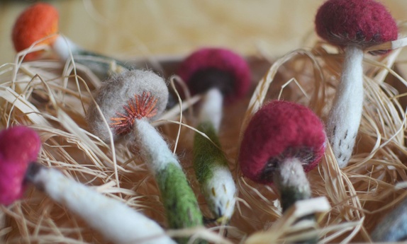 Tovet sopp ornamenter - Epla