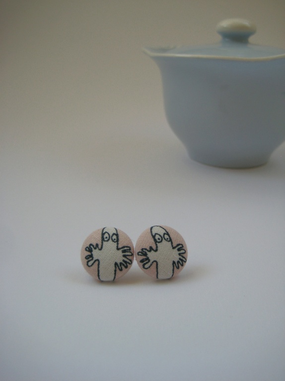 Rosa øredobber med Hattifnatter - Epla