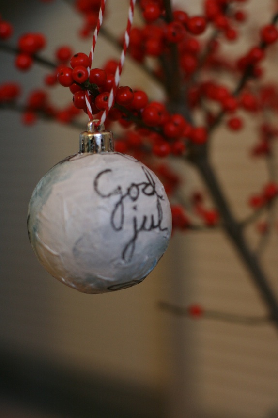 Original håndmalt julekule Mr Fox (som vist på God Morgen Norge) - Epla