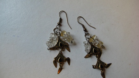 Redesign øredobber med citrin og bergkrystall. - Epla