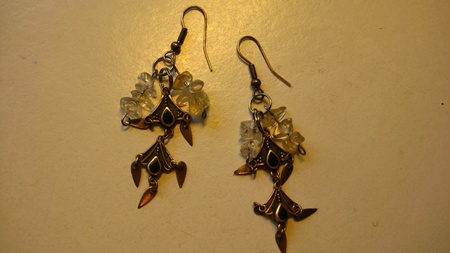 Redesign øredobber med citrin og bergkrystall. - Epla