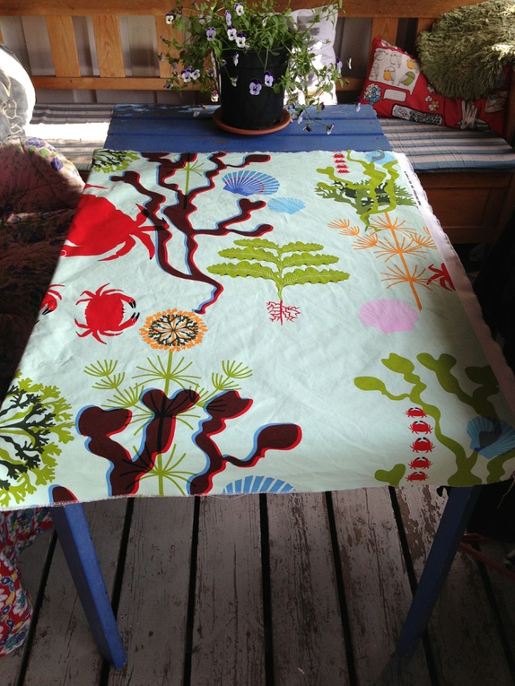 Maritimt Ikea bomullsstoff. - Epla