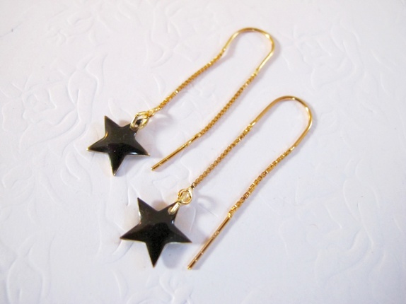 Sorte stjerner øredobber - Epla