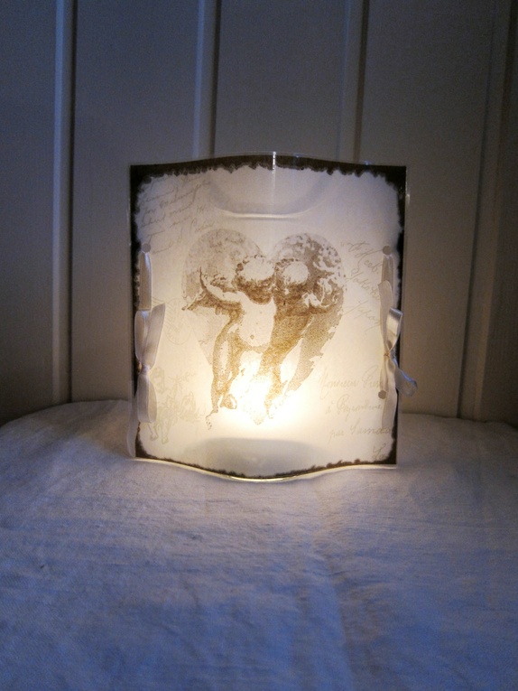 Salg! Telys skjerm - engel i hjerte - Epla