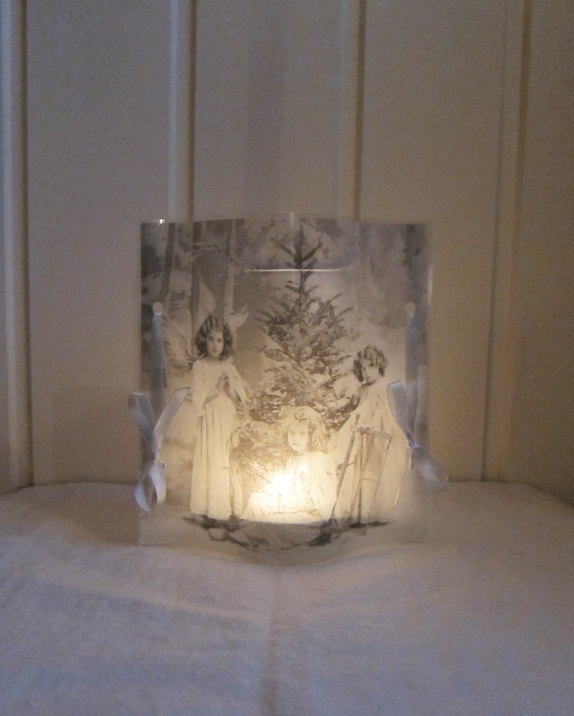 SALG! Telys skjerm - Engler rundt juletre - Epla