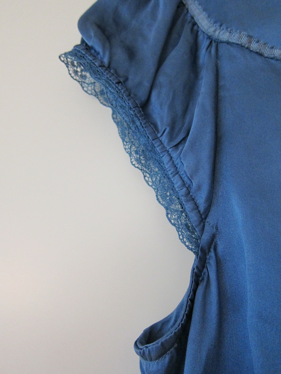 Blå topp i ekte silke - Epla