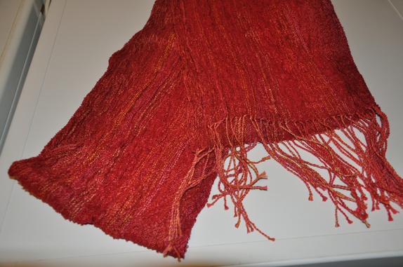 Vevd skjerf i bomull - Epla