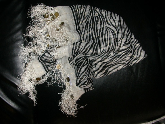 SALG -30% Zebra glitter skjerf - Epla