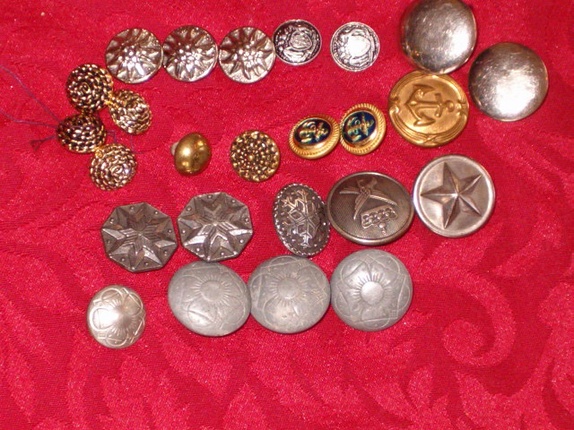 25 vintage metallknapper, ass. - Epla