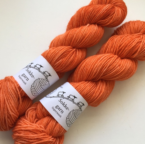 Sokkegarn Appelsin/ Orange - Epla