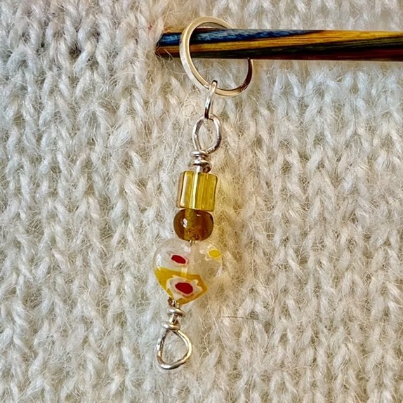 Maskemarkør Gule perler med hjerte - Epla