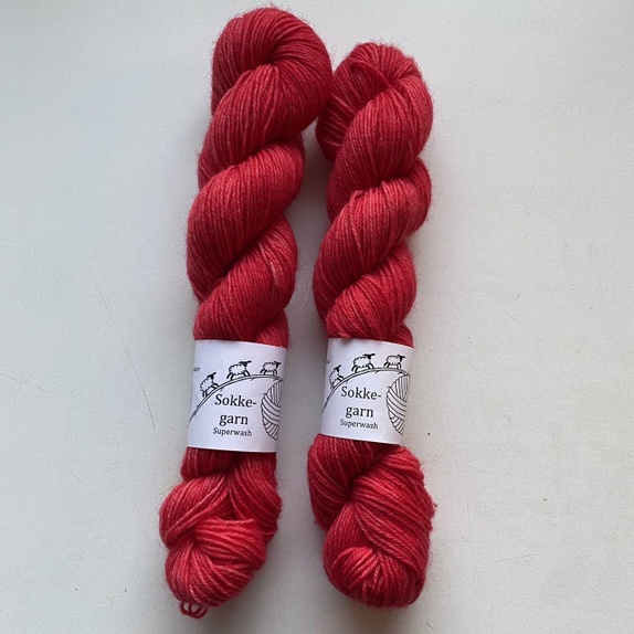 Sokkegarn Bringebær - Epla