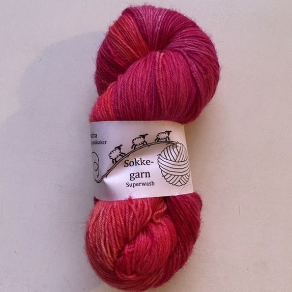 Sokkegarn - Blomsterert - Epla