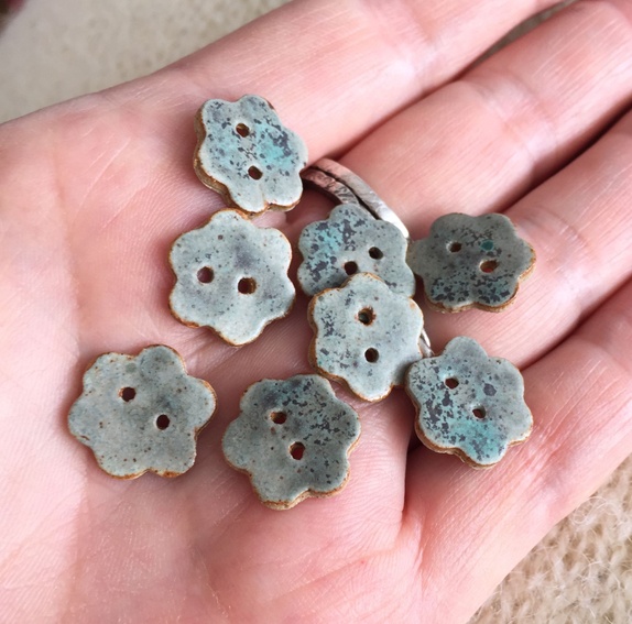 Blomsterknapper kobbergrønn - Epla