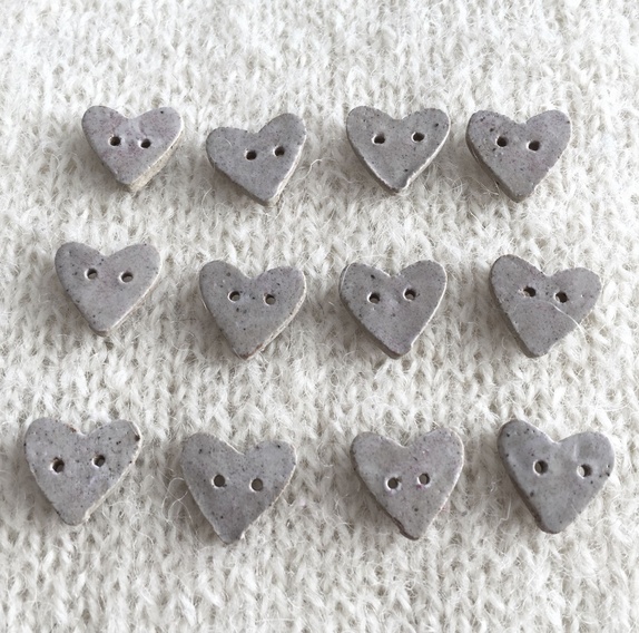 Hjerteknapper hvitrosa - Epla