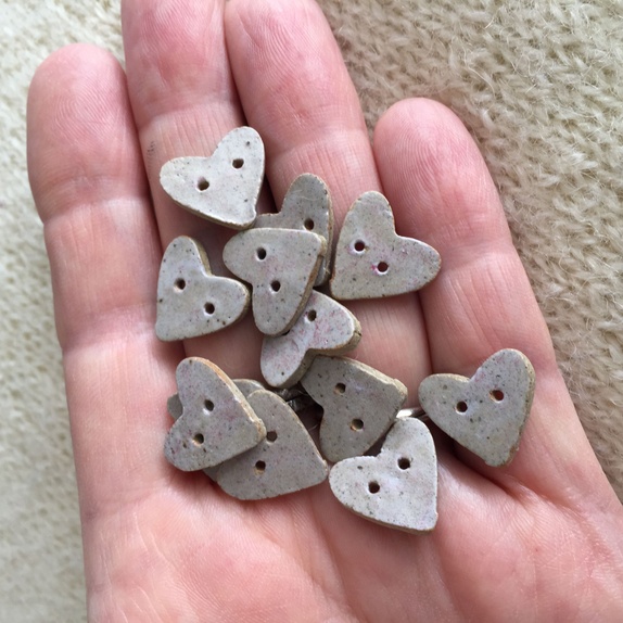 Hjerteknapper hvitrosa - Epla