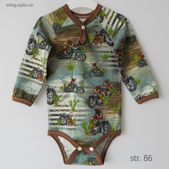 Bomullsjersey - Hund på motorsykkel - Epla