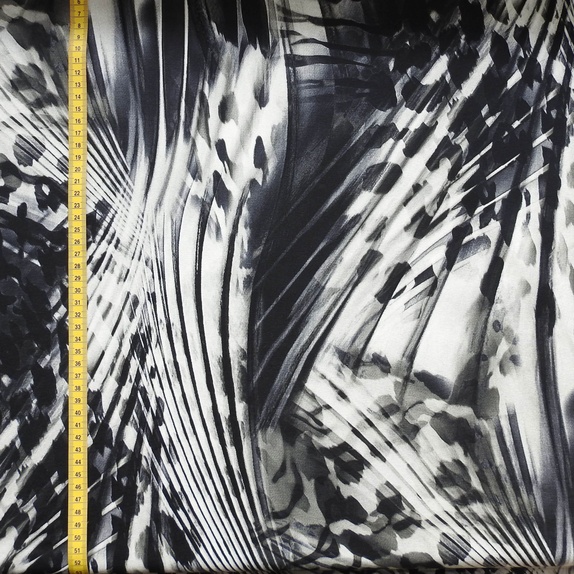 Bomullsjersey - sort/hvit akvarell - Epla