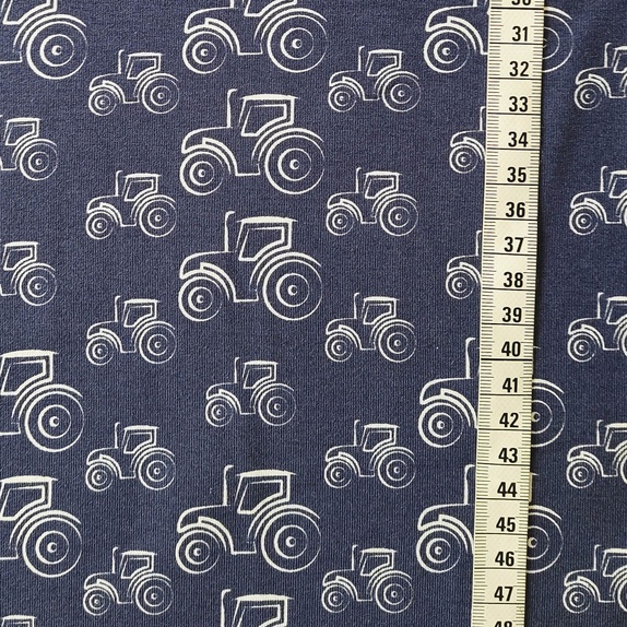 Bomullsjersey - traktor marineblå - Epla