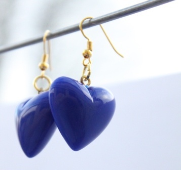 SALG! Før 110,- Blå hjerter - Ørepynt - Epla