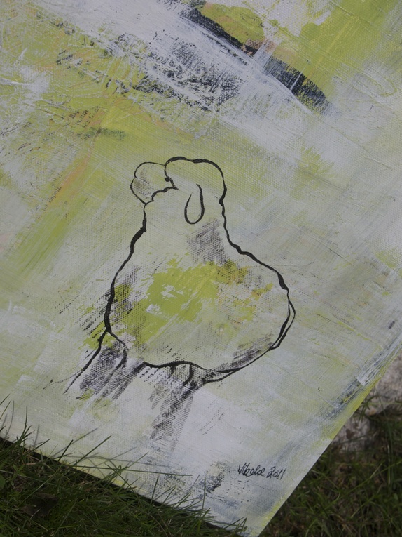 "Lykkelig sau" Maleri Original - Epla