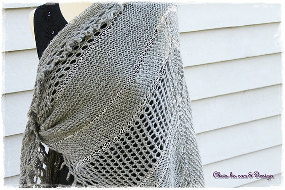 Florlett og stort sjal (grå med sølv) - Epla