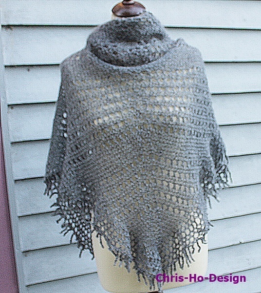 Florlett sjal i grått og sølv. - Epla