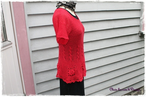 "Blomstertopp" str. 36 - 40 i kashmir,silke og bomull - Epla