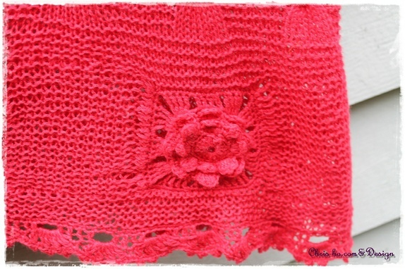 "Blomstertopp" str. 36 - 40 i kashmir,silke og bomull - Epla