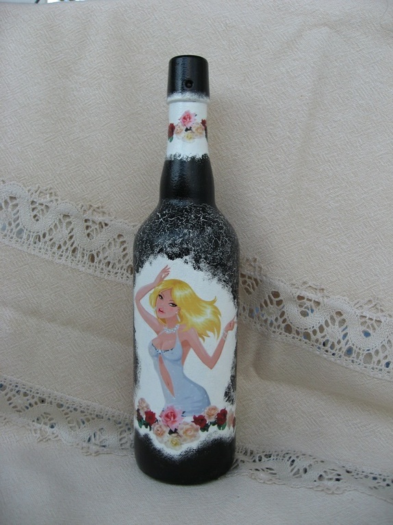 Decoupage på flaske - Epla