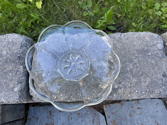 6 vintage asjetter i klart glass, Venus fra Hadeland - Epla