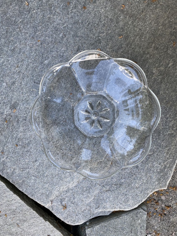 6 vintage asjetter i klart glass, Venus fra Hadeland - Epla