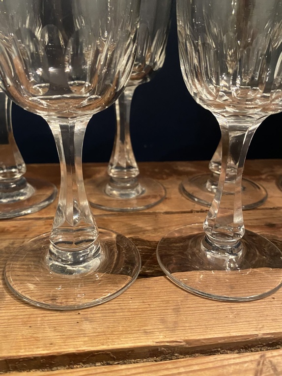 7 Gamle drammeglass fra Hadeland glassverk - Epla