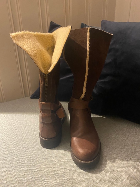 Weinbrenner støvletter i semsket skinn og lær, Str 38 - Epla