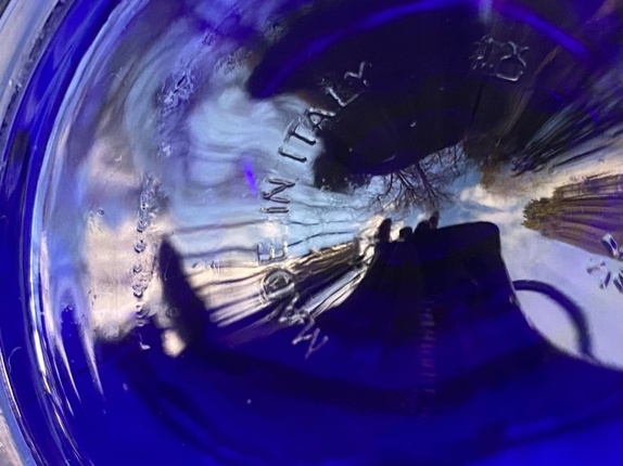 Italienske dessertskåler i blått glass - Epla