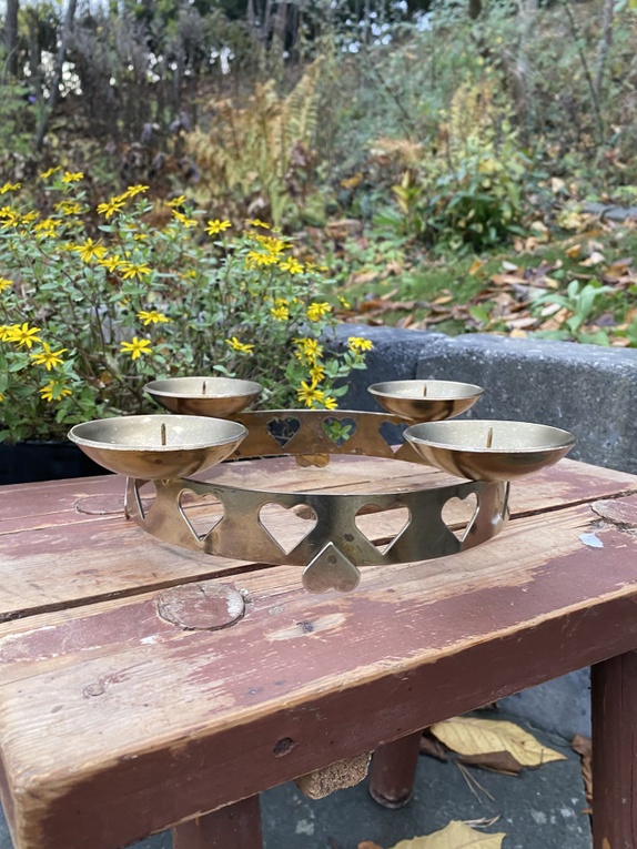 Vintage adventsstake i messing - Epla