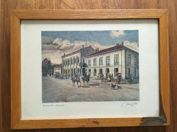 FØR KR 290,- Tegning, håndkolorert radering, Halvard Storm - Epla