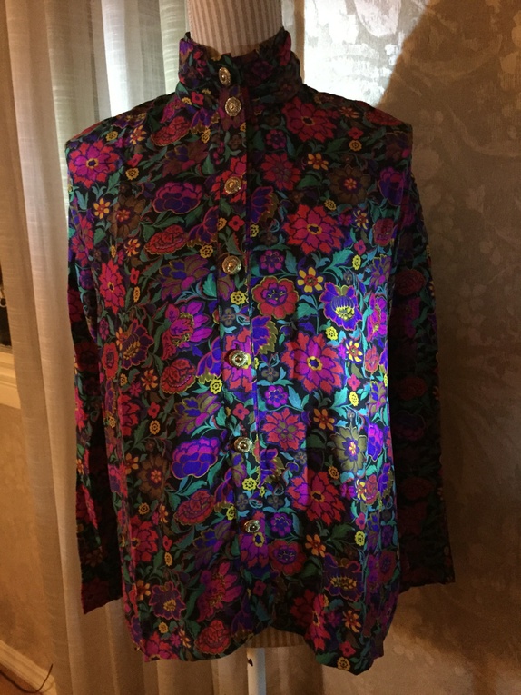 -50% Blomstrete silkebluse, str 42 - Epla